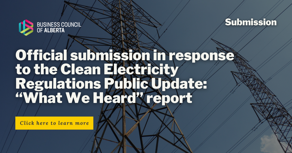 Official submission in response to the Clean Electricity Regulations ...